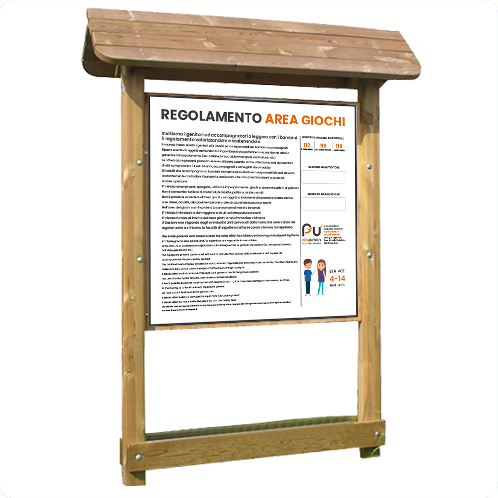 BACHECA IN LEGNO CON TETTO - Vendita Online | Bacheche | Play Urban